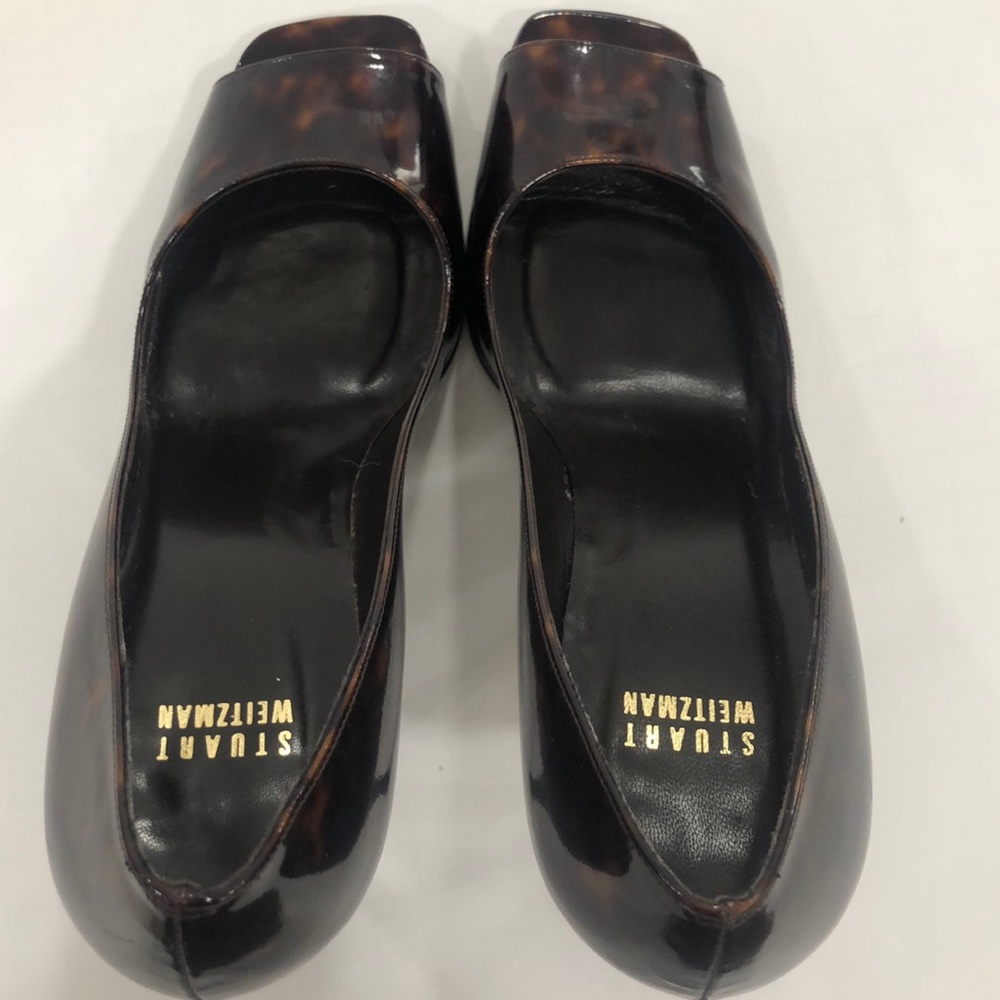 Stuart Weitzman Open Toed Tortoise Shell Pump 9m. - Gem